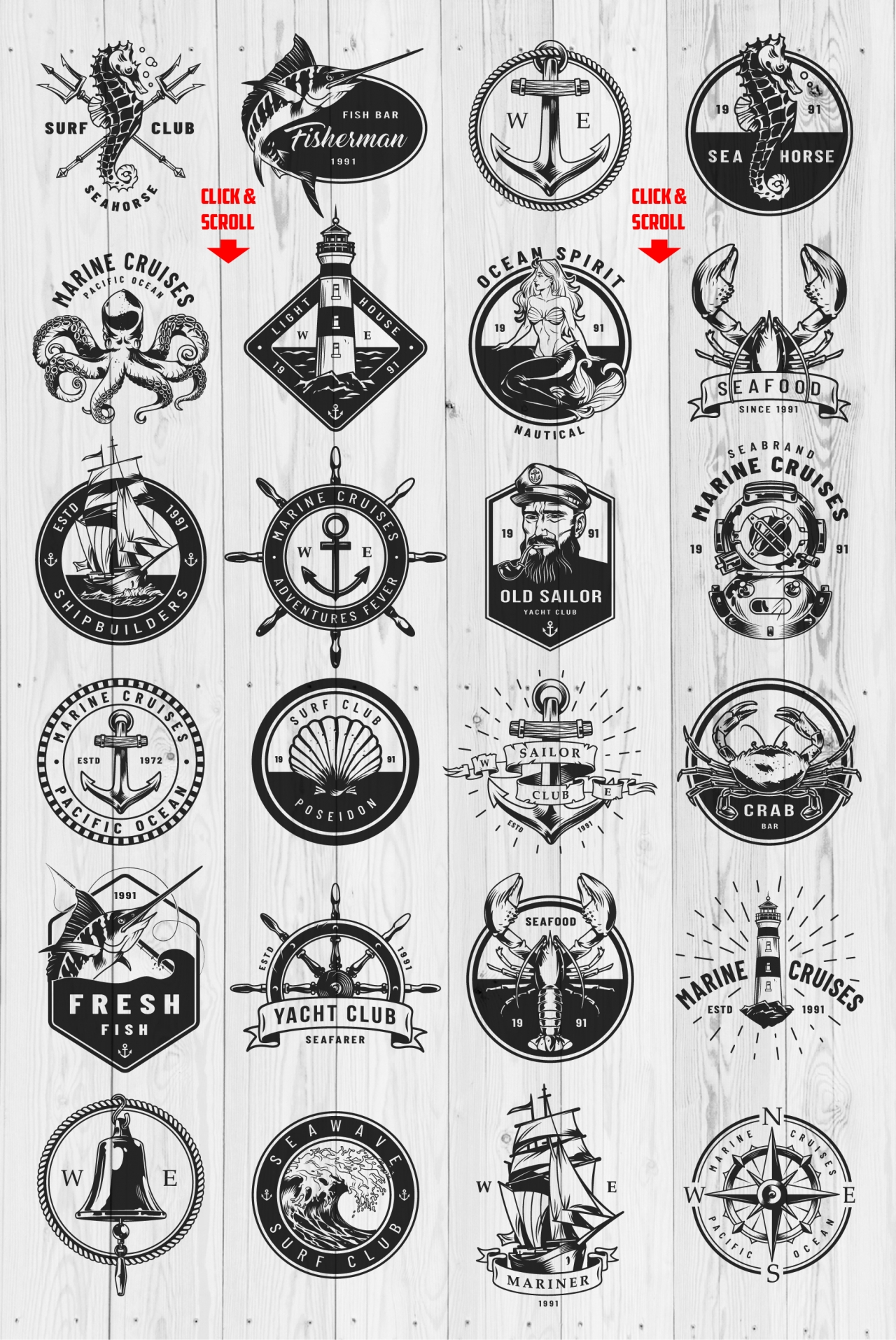 Nautical Logo Templates Vector Design DgimStudio nautical-logo-templates-vector-design-dgimstudio